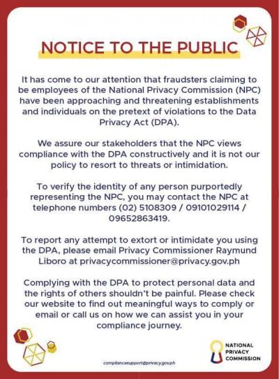 Notice from National Privacy Commission – Philippine Medical Association