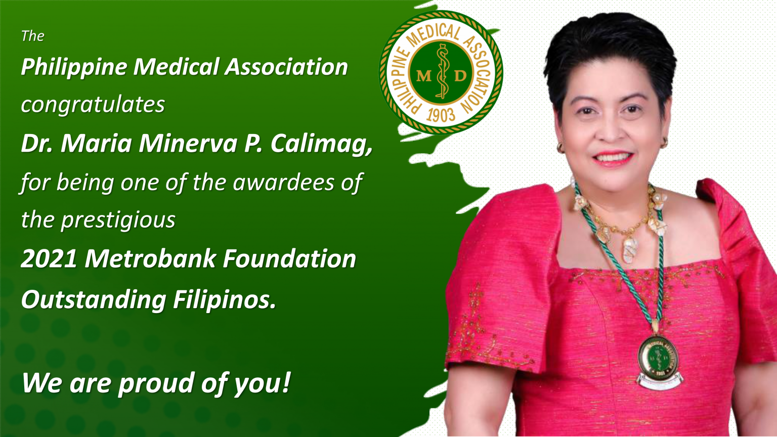 2021 Metrobank Foundation Outstanding Filipinos – Dr. Maria Minerva P ...