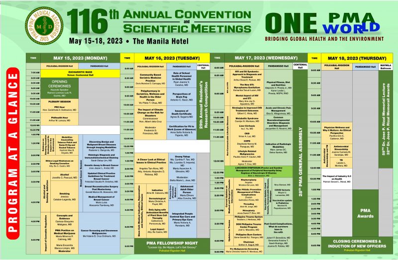 PMA 116th Annual Convention Program at a glance – Philippine Medical ...