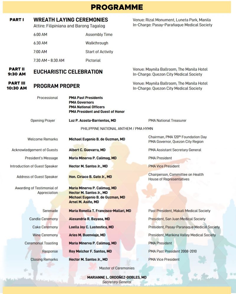 120th PMA Foundation Day Anniversary Celebration – Philippine Medical ...